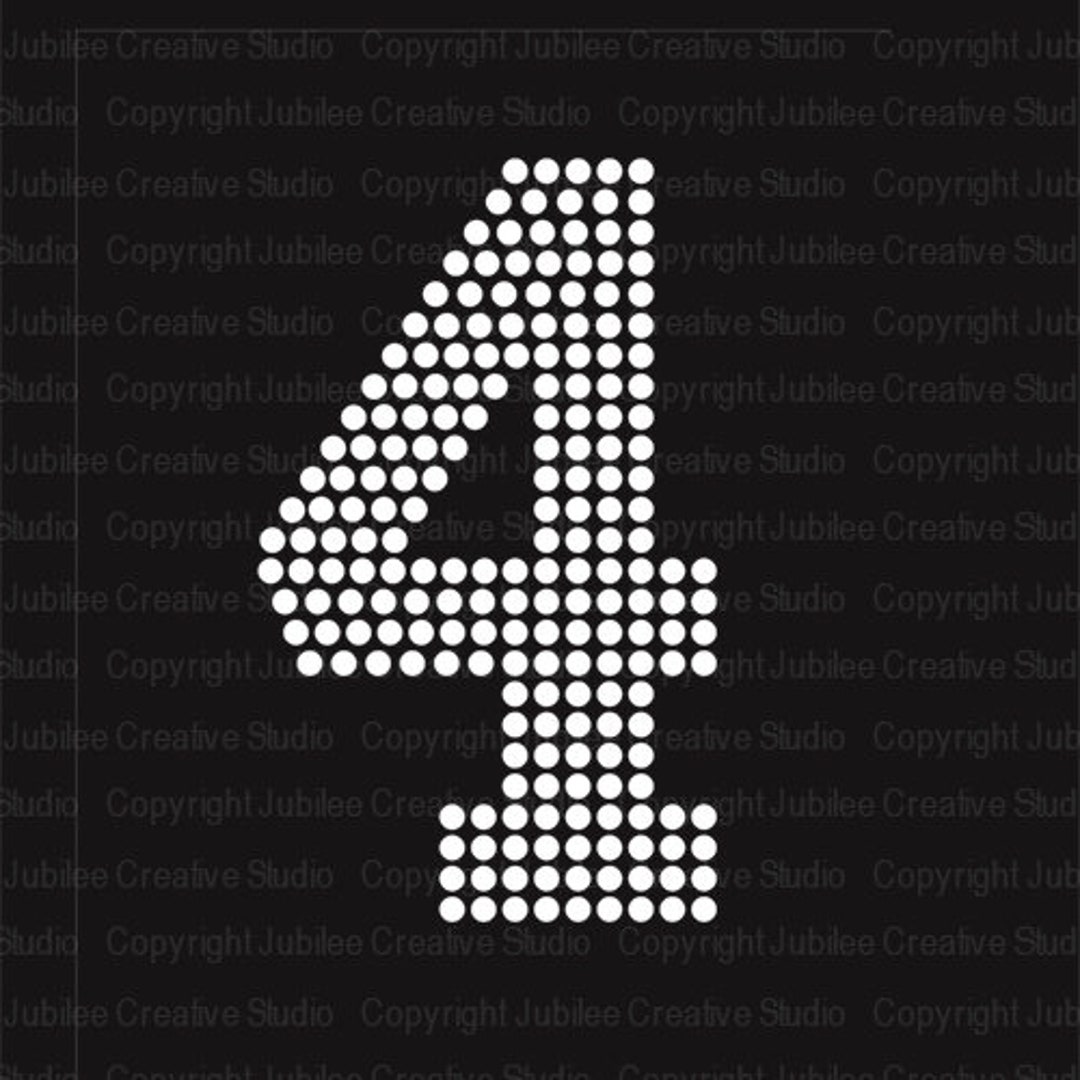 Large Jersey Number 4 Iron-on Rhinestone Transfer DIY Bling - Etsy