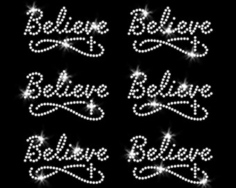 Faith Cross Blinged Out Outline Custom Color Iron on Rhinestone ...