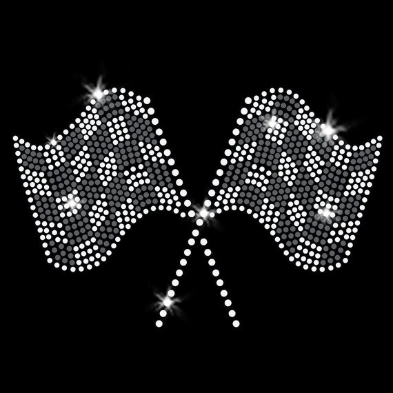 Racing Flags Iron-on Rhinestone and Rhinestud Transfer DIY | Etsy