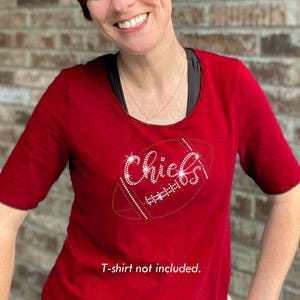 Chiefs Script Football Sparkly Kansas City Bling Iron-on Clear Crystal ...