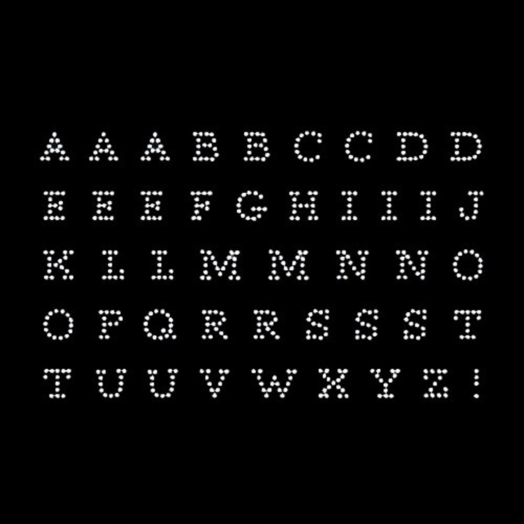 Alphabet X-small Sparkly Letters DIY Bling Iron-on Crystal Rhinestone ...