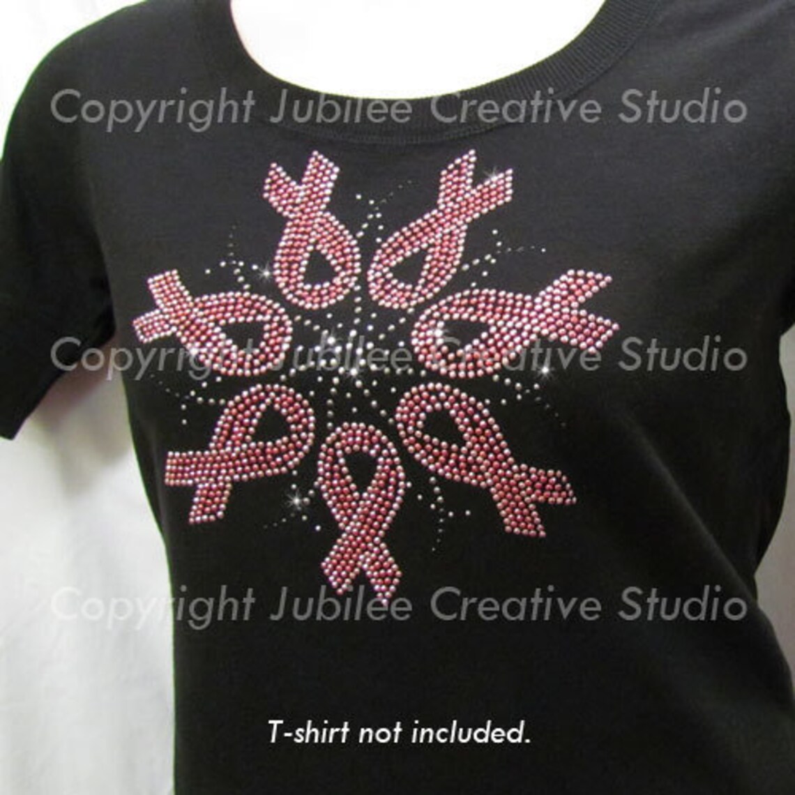 Pink Ribbon Medallion Cancer Awareness Iron-on Rhinestone and - Etsy