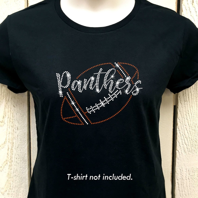 Panthers Script Football Iron-on Rhinestone and Rhinestud - Etsy