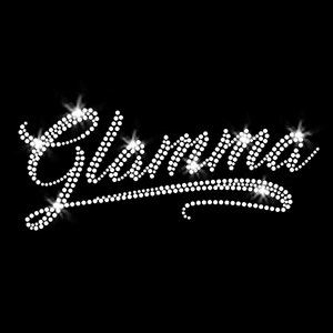 Glamma Sparkly Bling Glamorous Grandma Iron-on Clear Rhinestone ...