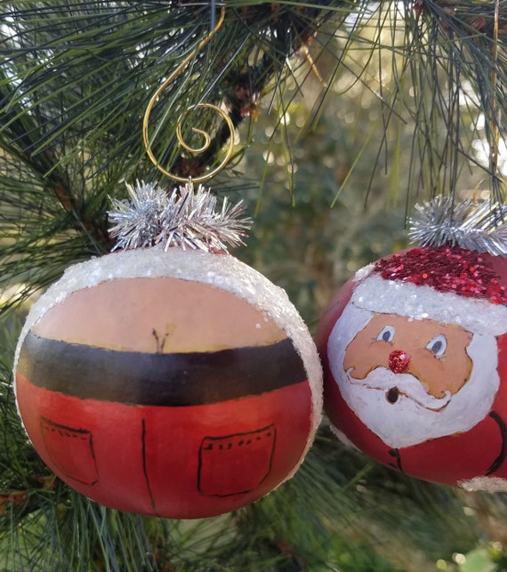 Hand Painted Santa Claus Christmas Ornament Gourd - Etsy Hand Painted Santa Claus Christmas Ornament Gourd - Etsy