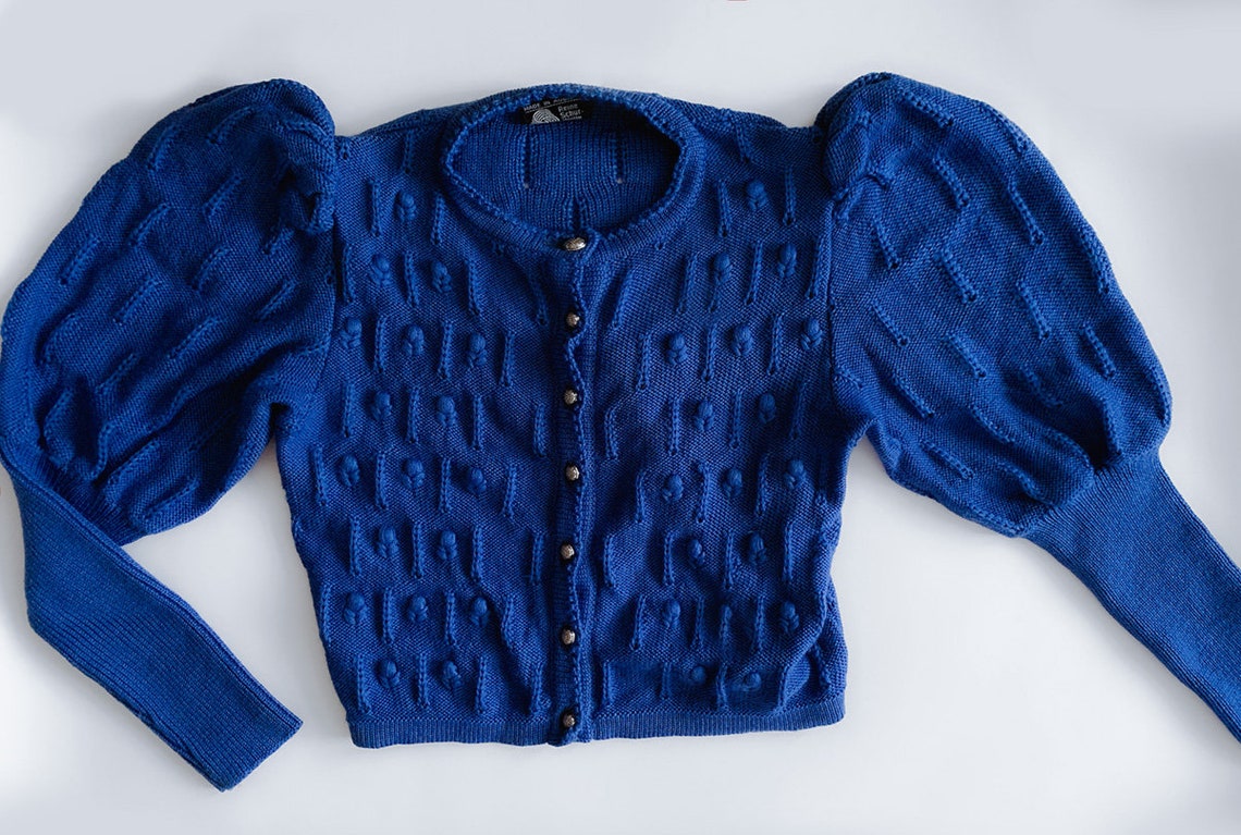 Beautiful Mutton Sleeve Puff Balloon Sleeve Cardigan Wool Knit - Etsy