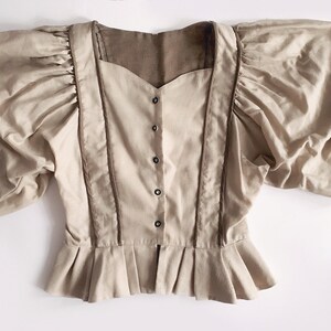 Lovely Cotton Bodice Puff Sleeve Mutton Sleeves Vintage Folk Peplum ...