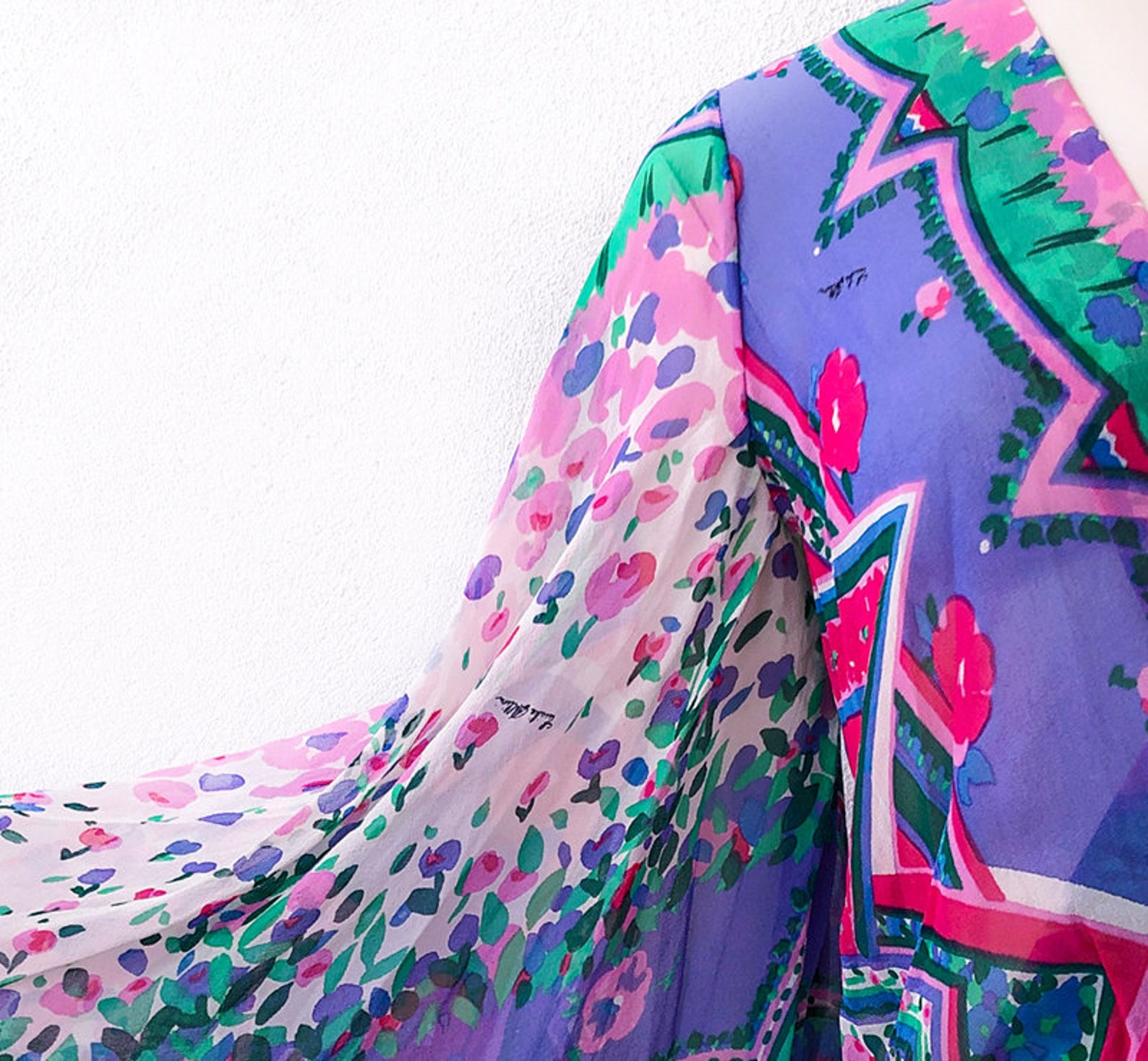 Original Emilia Bellini Pure Silk 1960s Signature Maxidress - Etsy.de