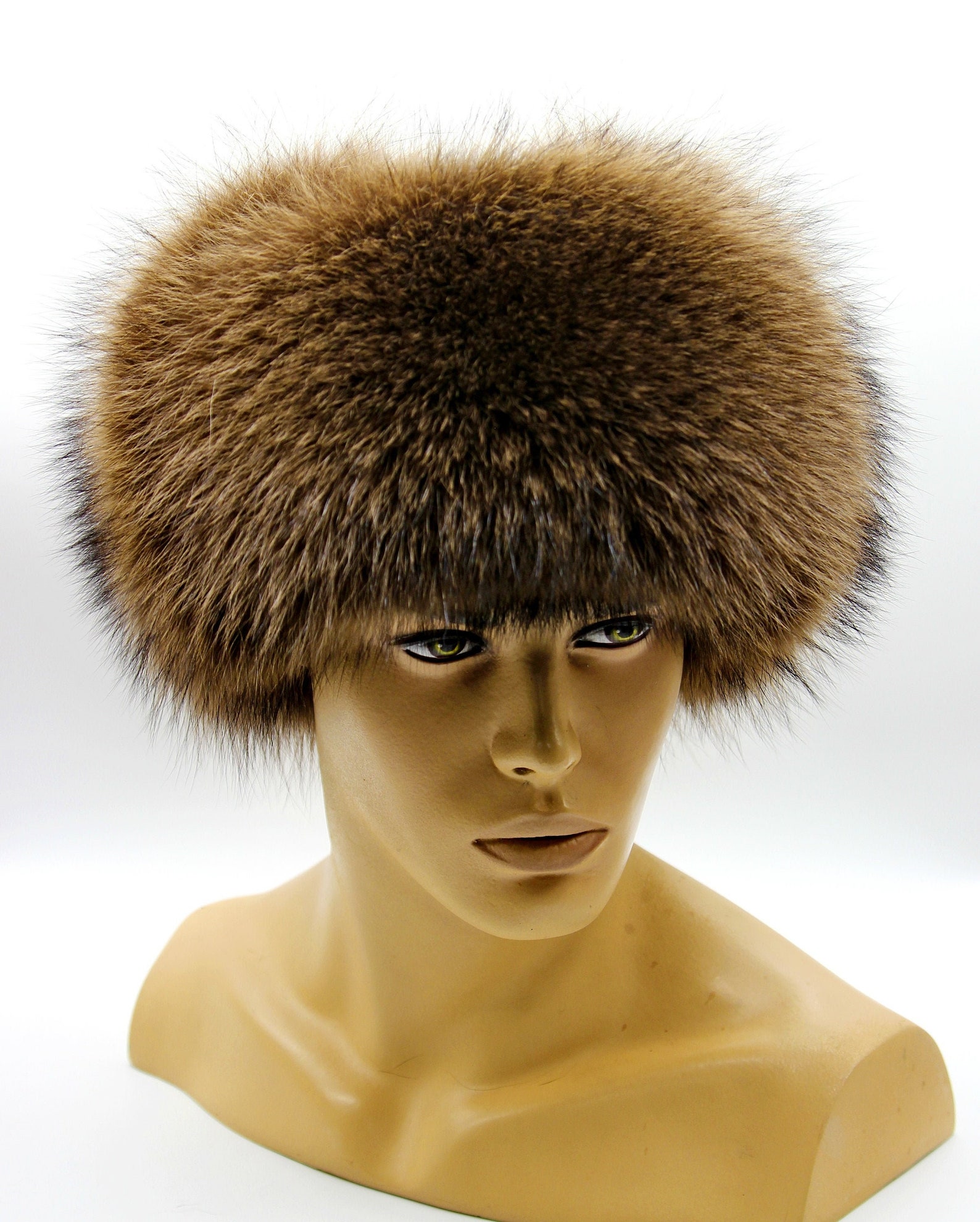 Winter Fur Men's Trapper Hat From a Raccoon and Leather - Etsy