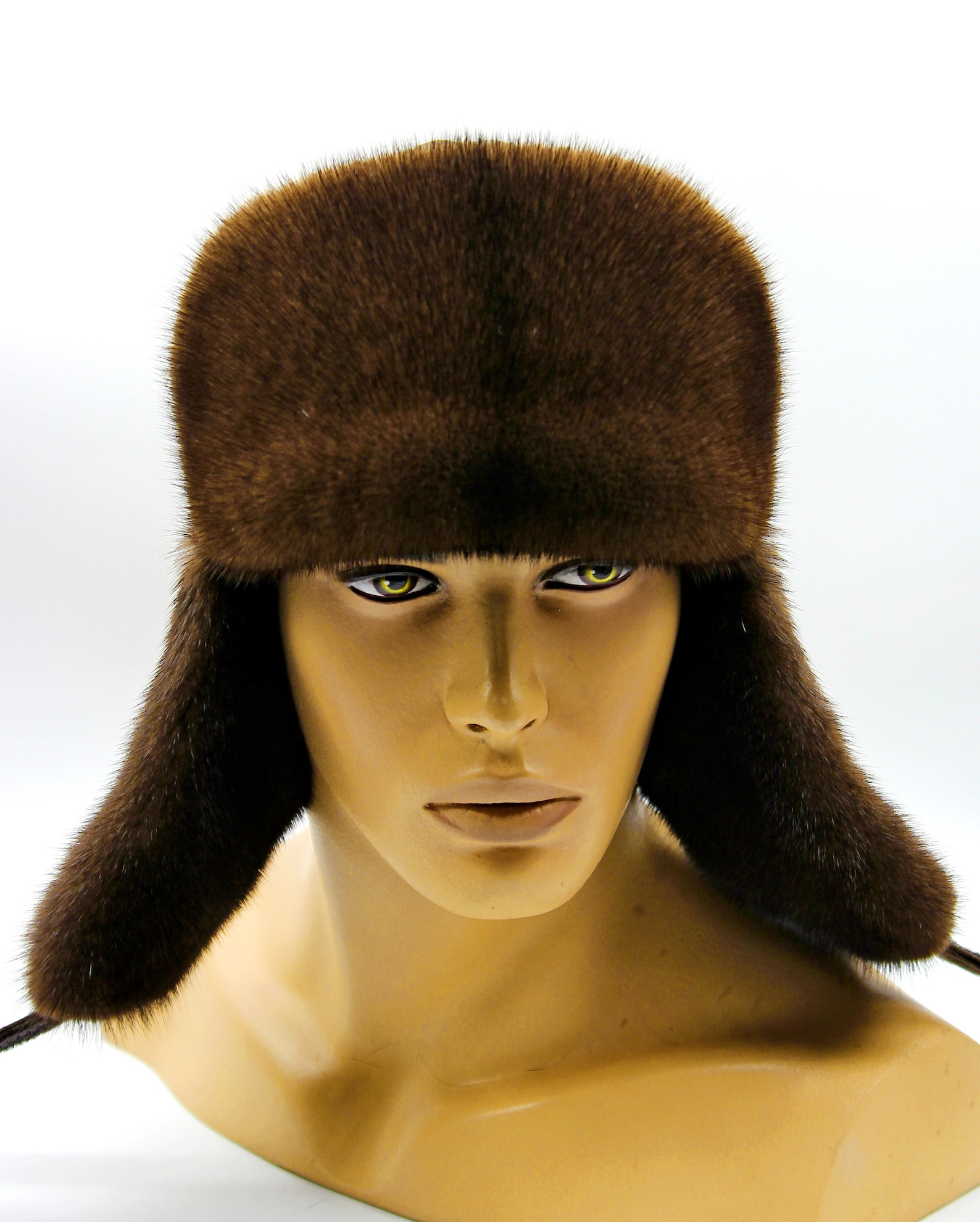 Mink Ushanka Men's Winter Hat of Fur and Suede - Etsy