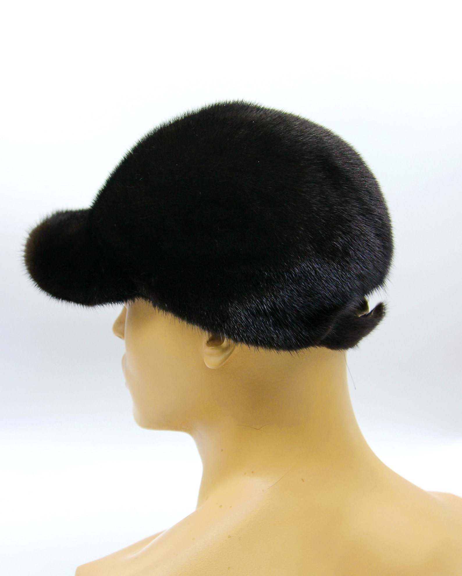 Mink Baseball Cap Black Mens Fur Winter Hat - Etsy