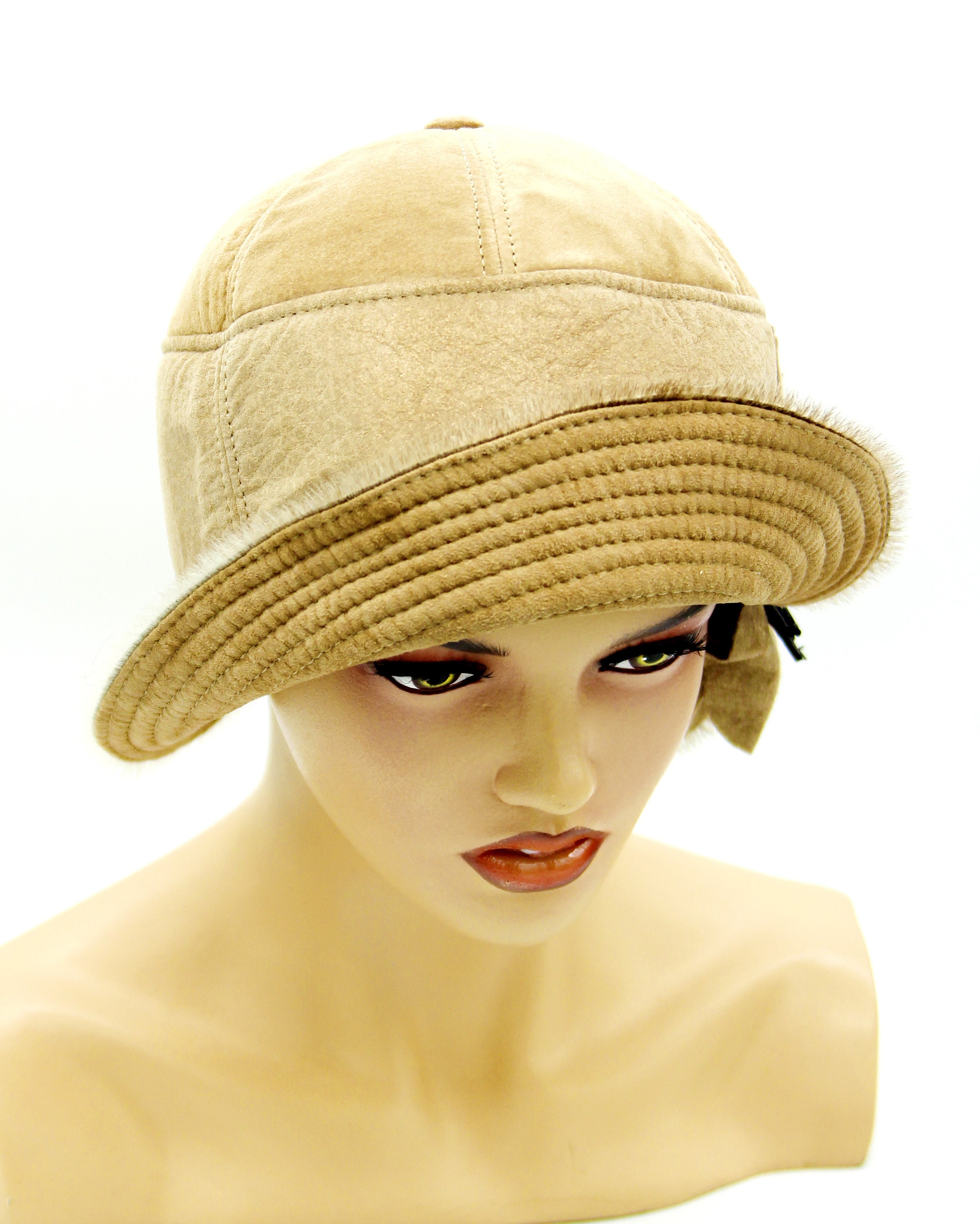 Women's Cloche Hat Made of Leather and Fur - Etsy