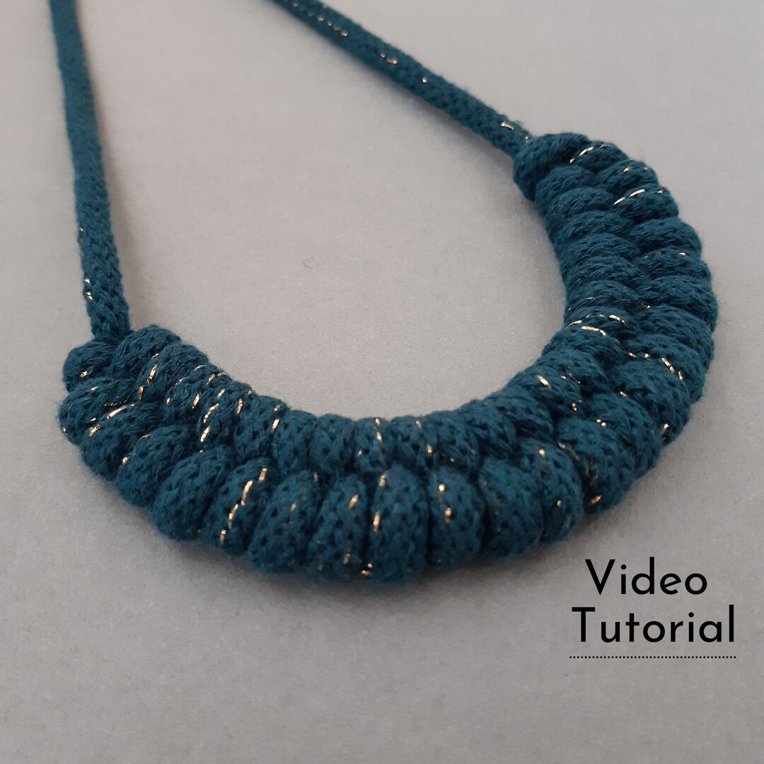 Macrame Necklace Tutorial Video - Pattern for a Macrame Woven Necklace ...