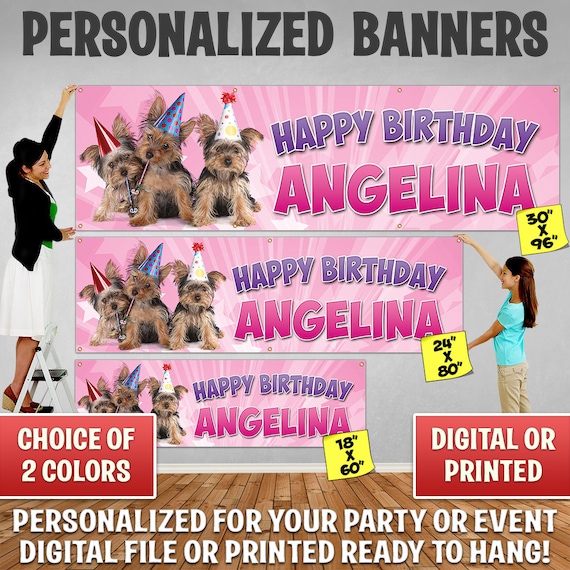 Custom Personalized Puppy Birthday Banner Decoration, Custom Banner ...