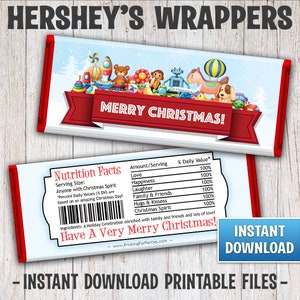 Christmas Hershey's Bar Wrappers Santa's Sleigh Candy - Etsy