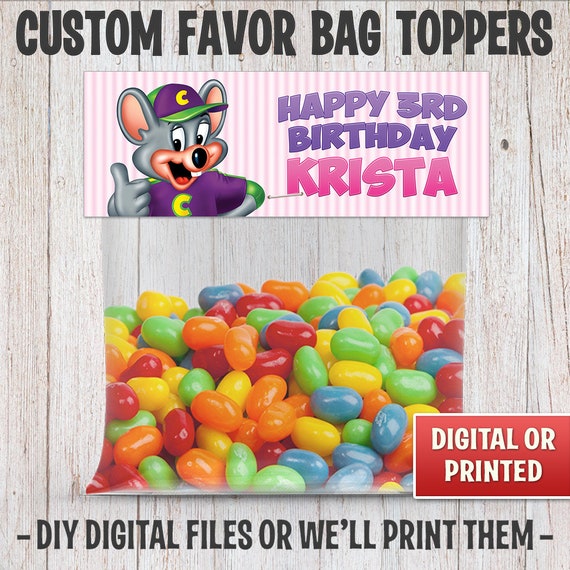 Chuck E Cheese Favor Party Bag Toppers For Birthday Parties, Chuck E ...