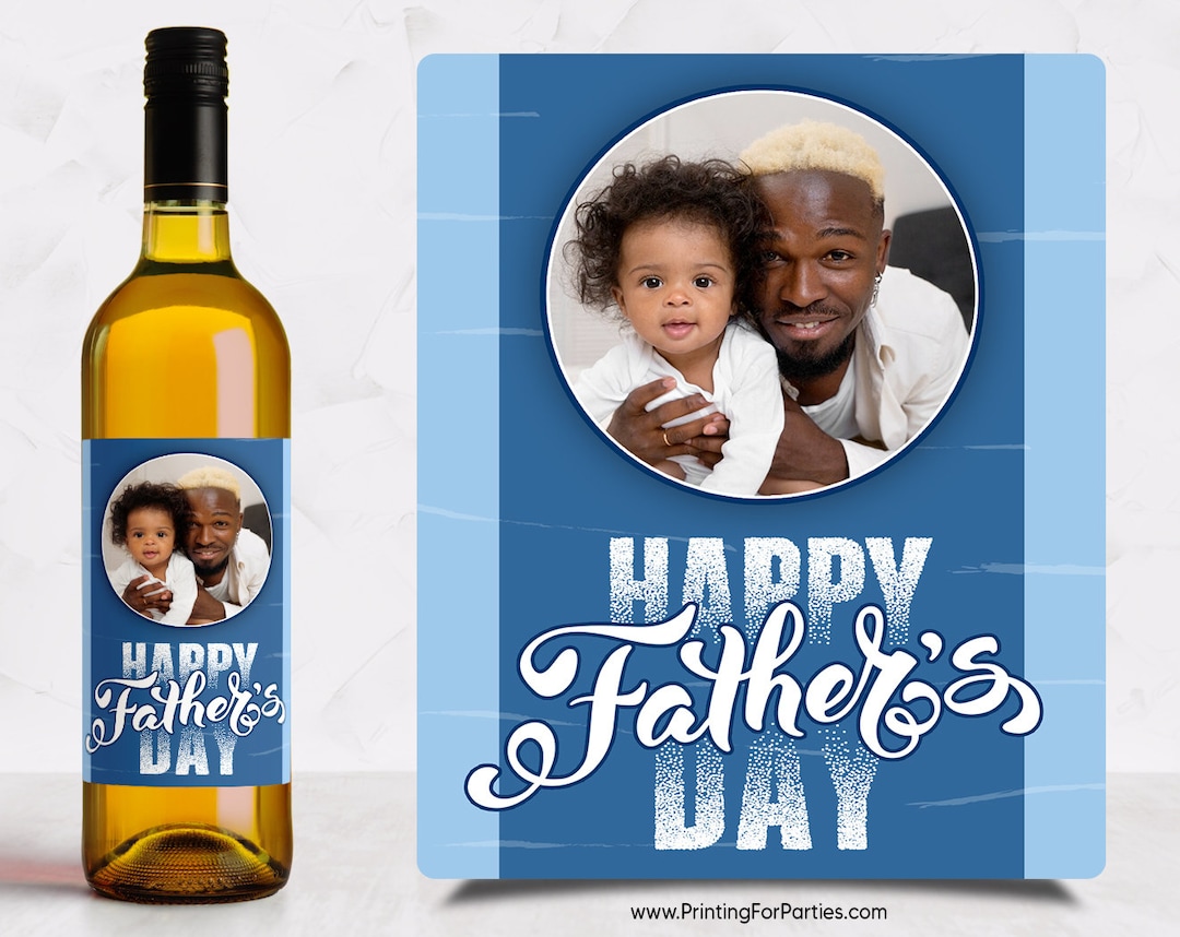 Father's Day Wine Label – Happy Father's Day – Dad Wine Label – Custom ...