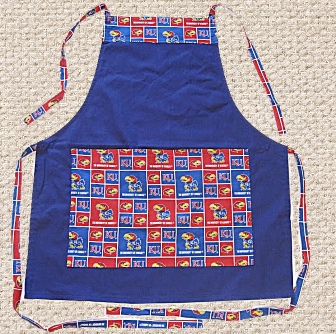 College Apron: Durable Tailgate BBQ Apron - University of Kansas - Etsy