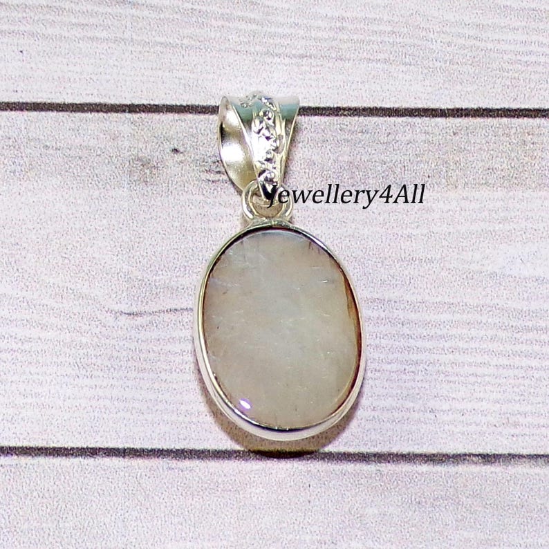 Handmade Sterling Silver Rainbow Moonstone Pendant, June Birthstone - Etsy