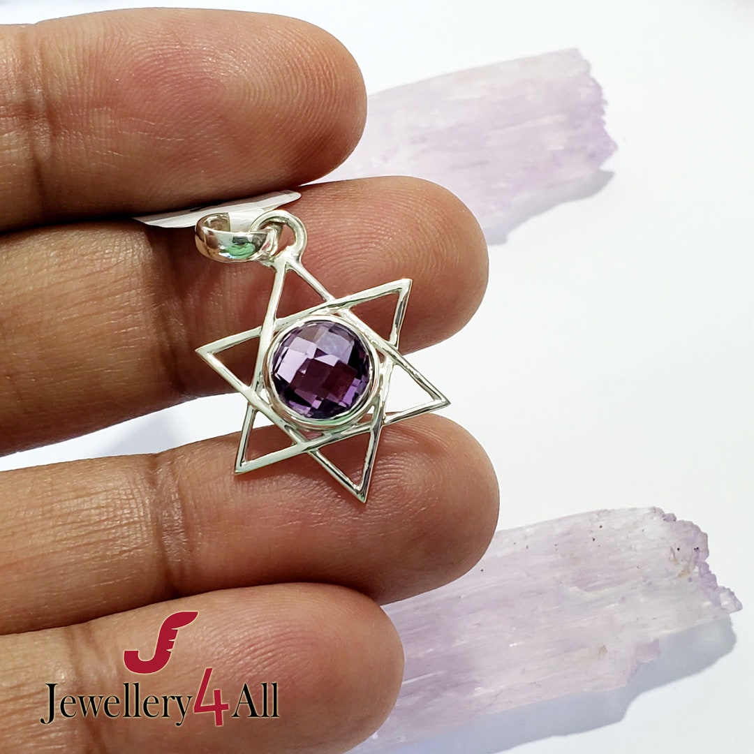 Amethyst Pendant Star of David Citrine Pendant Green - Etsy UK