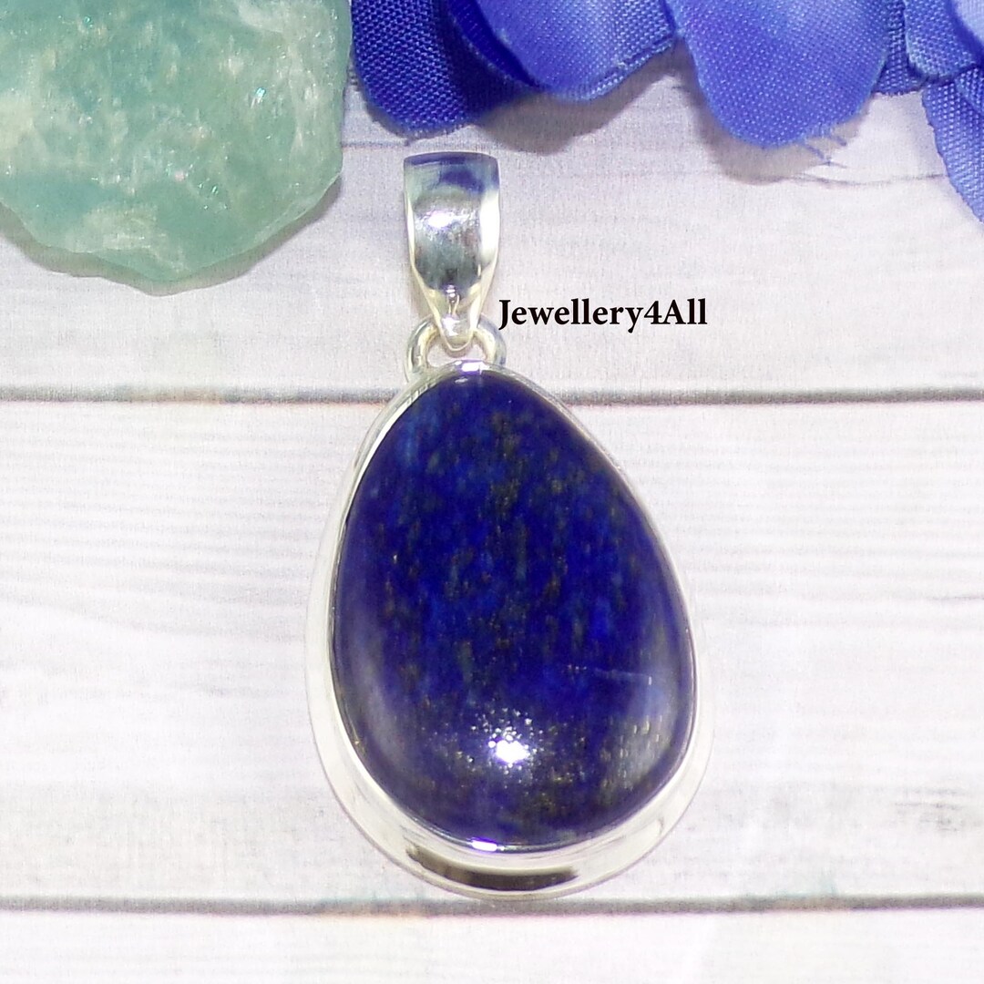 Lapis Lazuli Sterling Silver Pendant: Handmade Teardrop Pendant ...