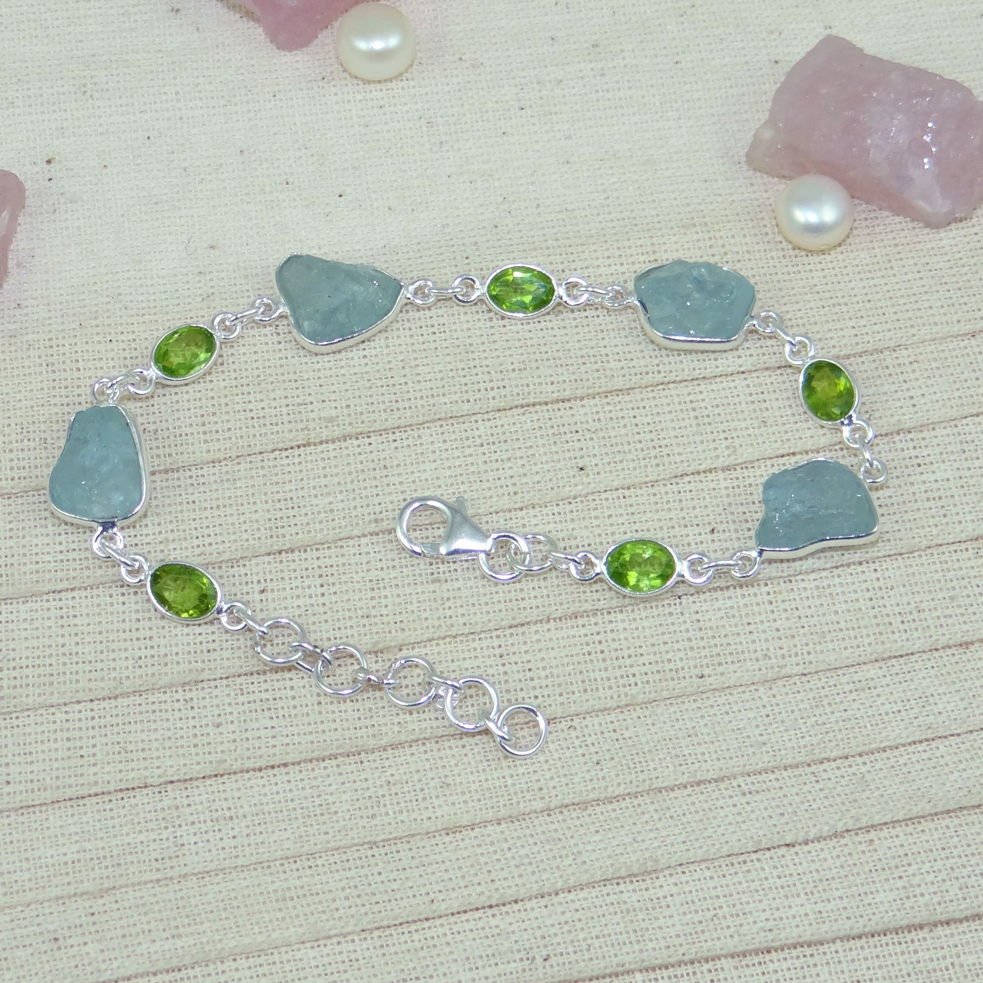 Classic Simple Bezel Set Bracelet Peridot Bracelet Raw - Etsy
