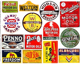 Gas station stickers | Etsy