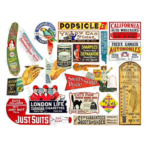 General Store Signs Advertising Sign Illustrations Rustic | Etsy