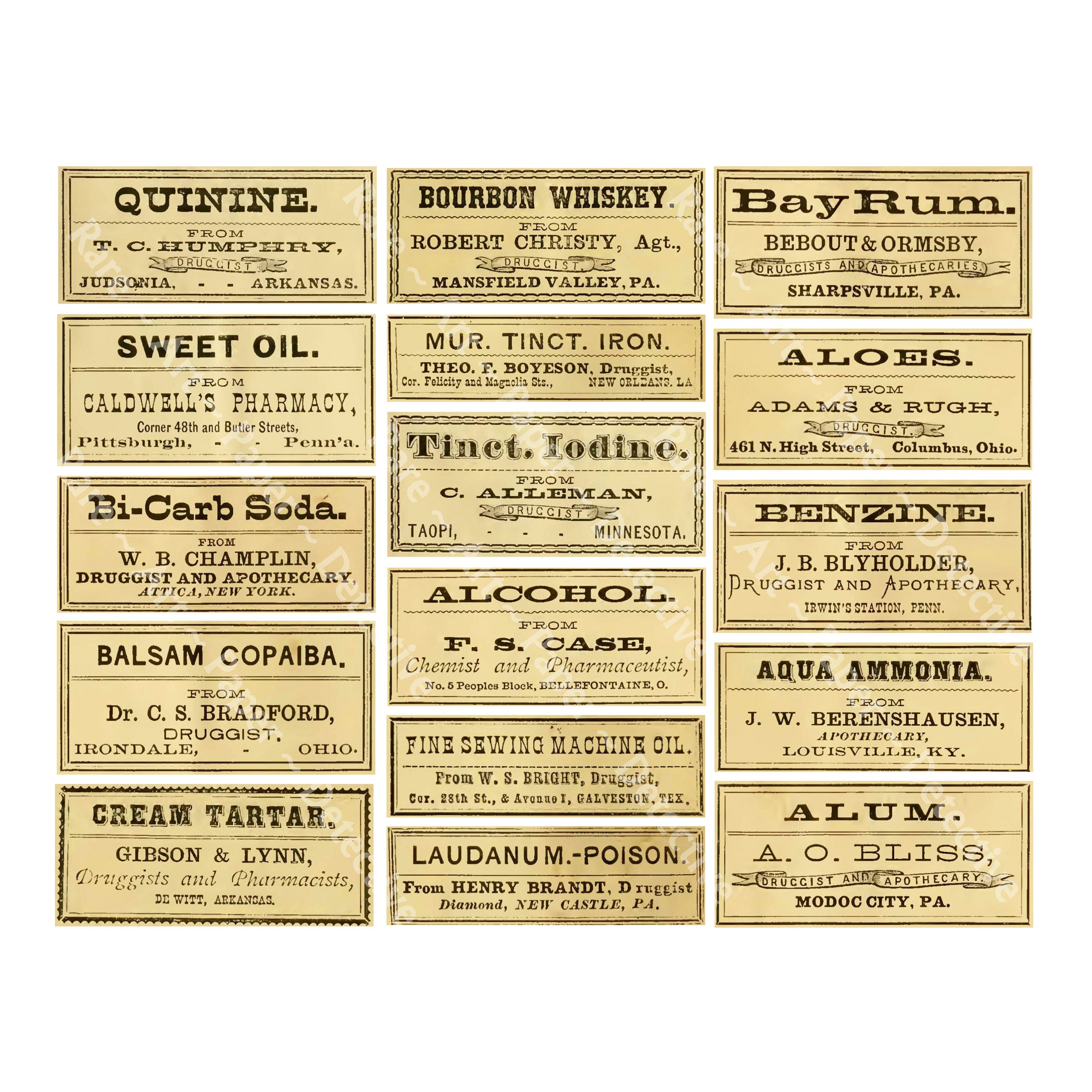 Apothecary Labels, Medicine Cabinet, Vintage Pharmacy Labels, Halloween ...