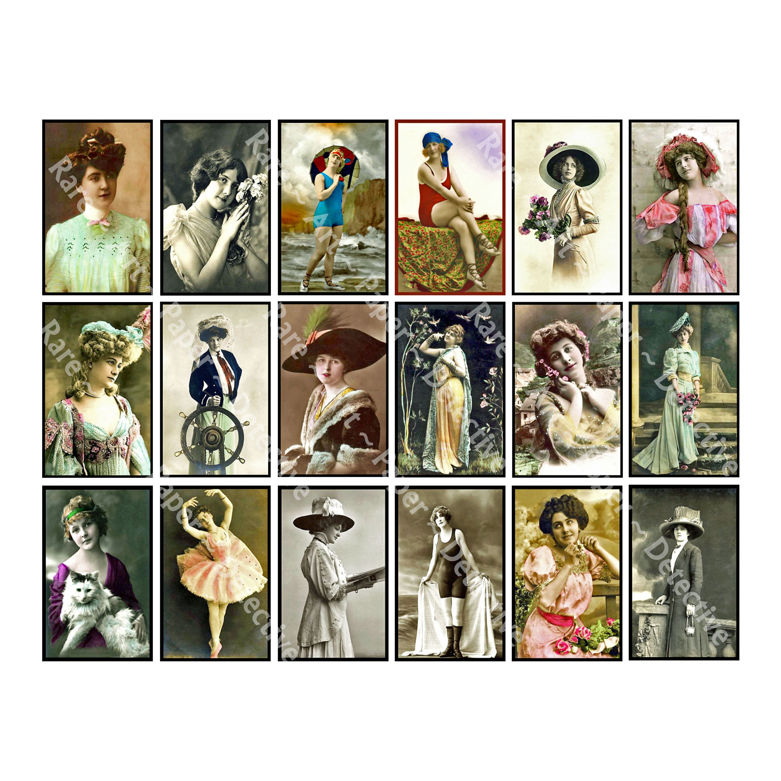 Victorian Fashion Portrait Tags, Vintage Journal Photos of Women ...