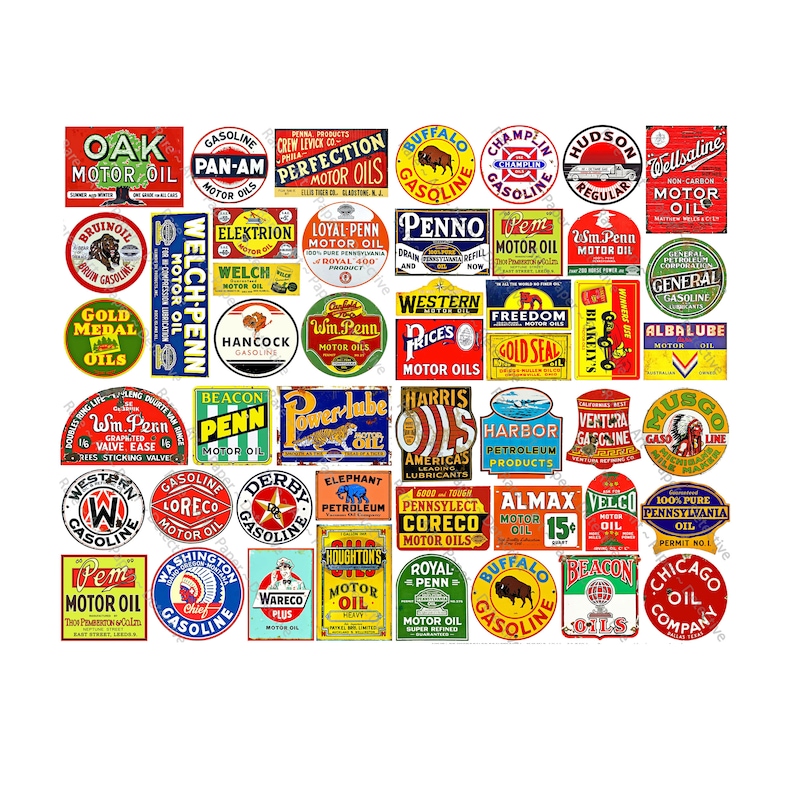 Motor Oil & Gasoline Labels, 4 Printable Sheets, 48 Oil Labels for ...