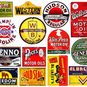 58 Motor Oil Labels, 5 Digital Downloads, Gasoline Signs & Gas Can ...