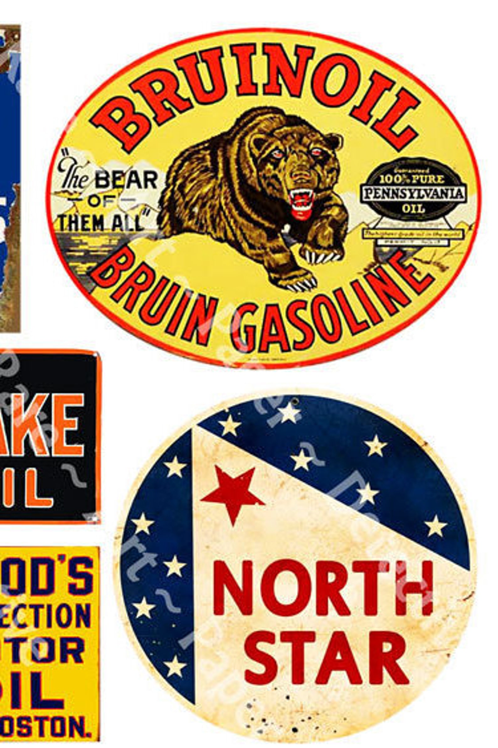 Oil Can Labels & Gas Signs 12 Illustrations on 1 Digital - Etsy