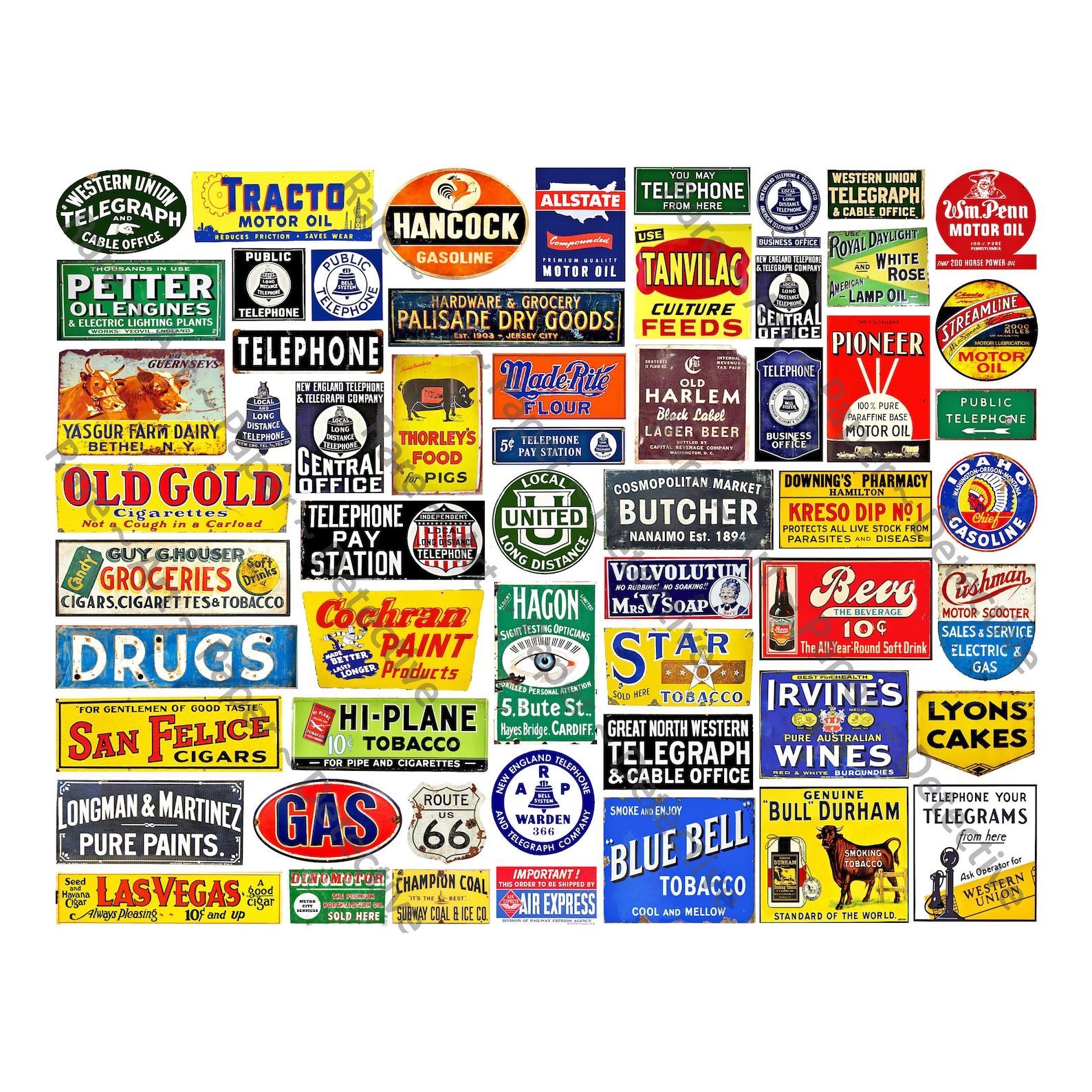 Dollhouse & Model Railroad Signs, 4 Printable Sheets, 204 Signs for ...