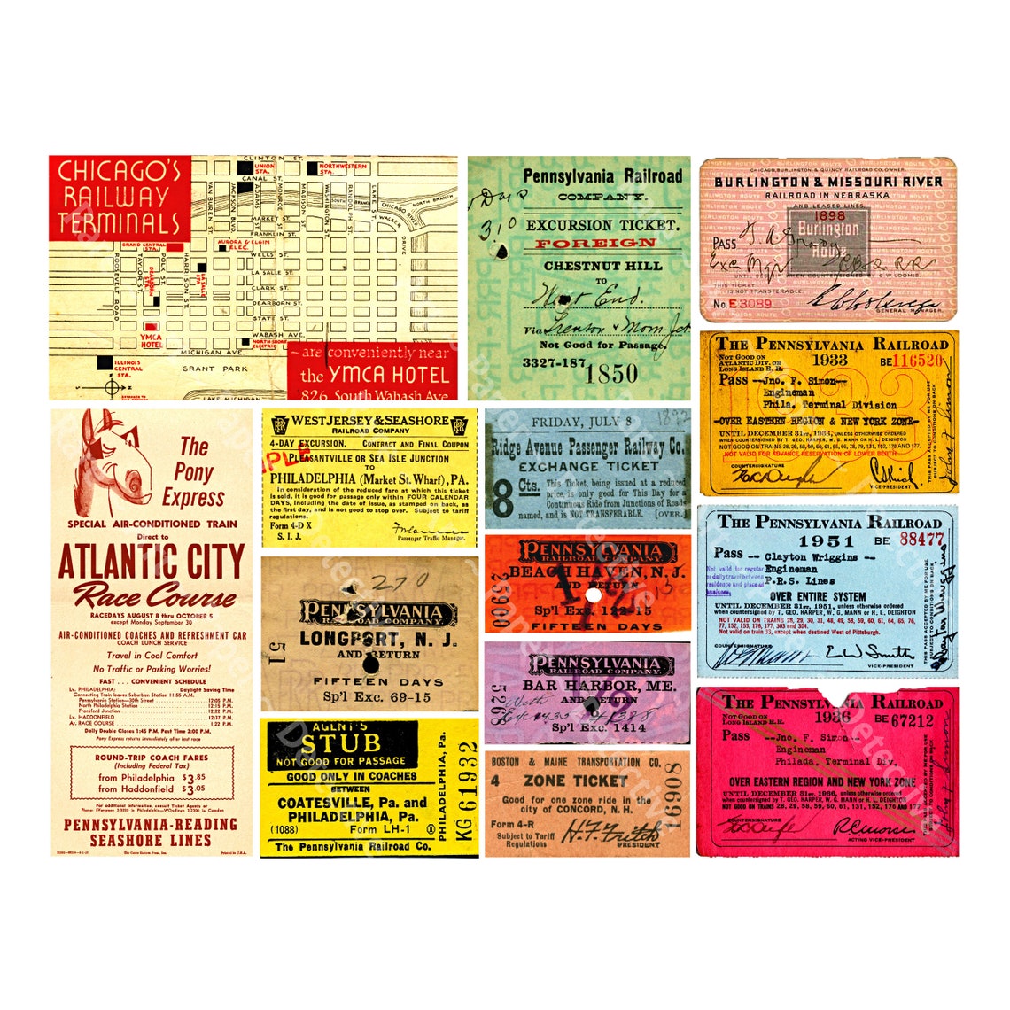 Railway & Railroad Ticket Stubs, Train Memorabilia, Train Journal Tag ...