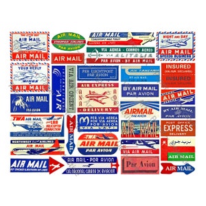 Airmail Label Graphics, 31 Express Package & Baggage Tags, Airmail ...