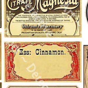 Apothecary Bottle Labels, Antique Medicine & Pharmacy Graphics, 18 ...
