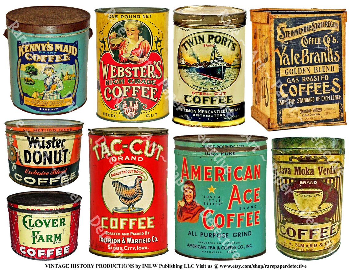 Rusty Coffee Can Digital Illustration Download, Old Java Tins for ...