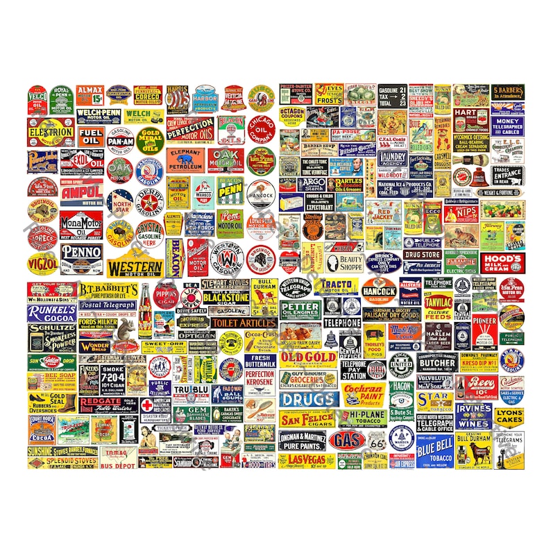 Miniature Sign Graphics for Dollhouses & Model Train Dioramas, 240 ...