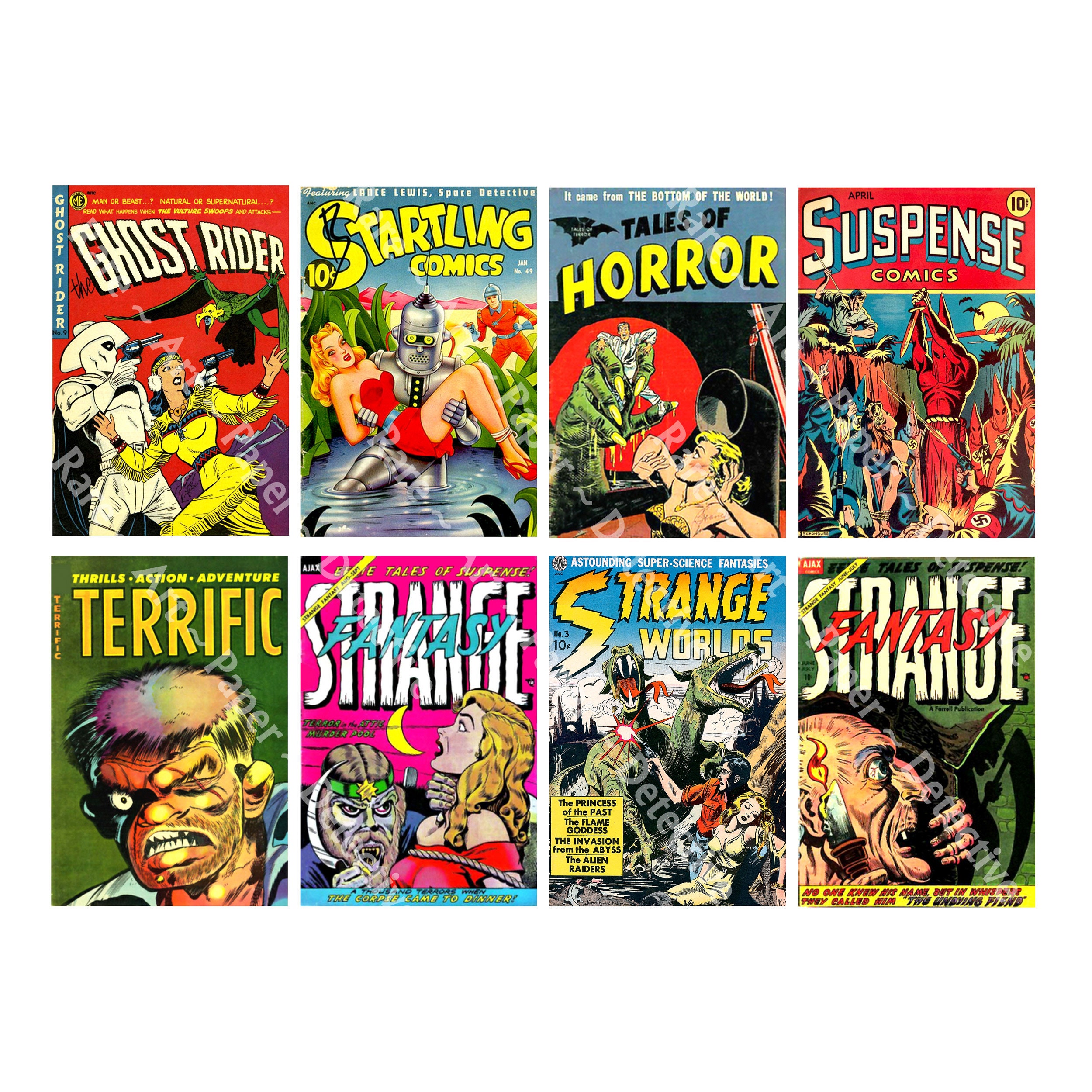Horror Comic Book Covers Classic Comics Printable Halloween - Etsy Canada
