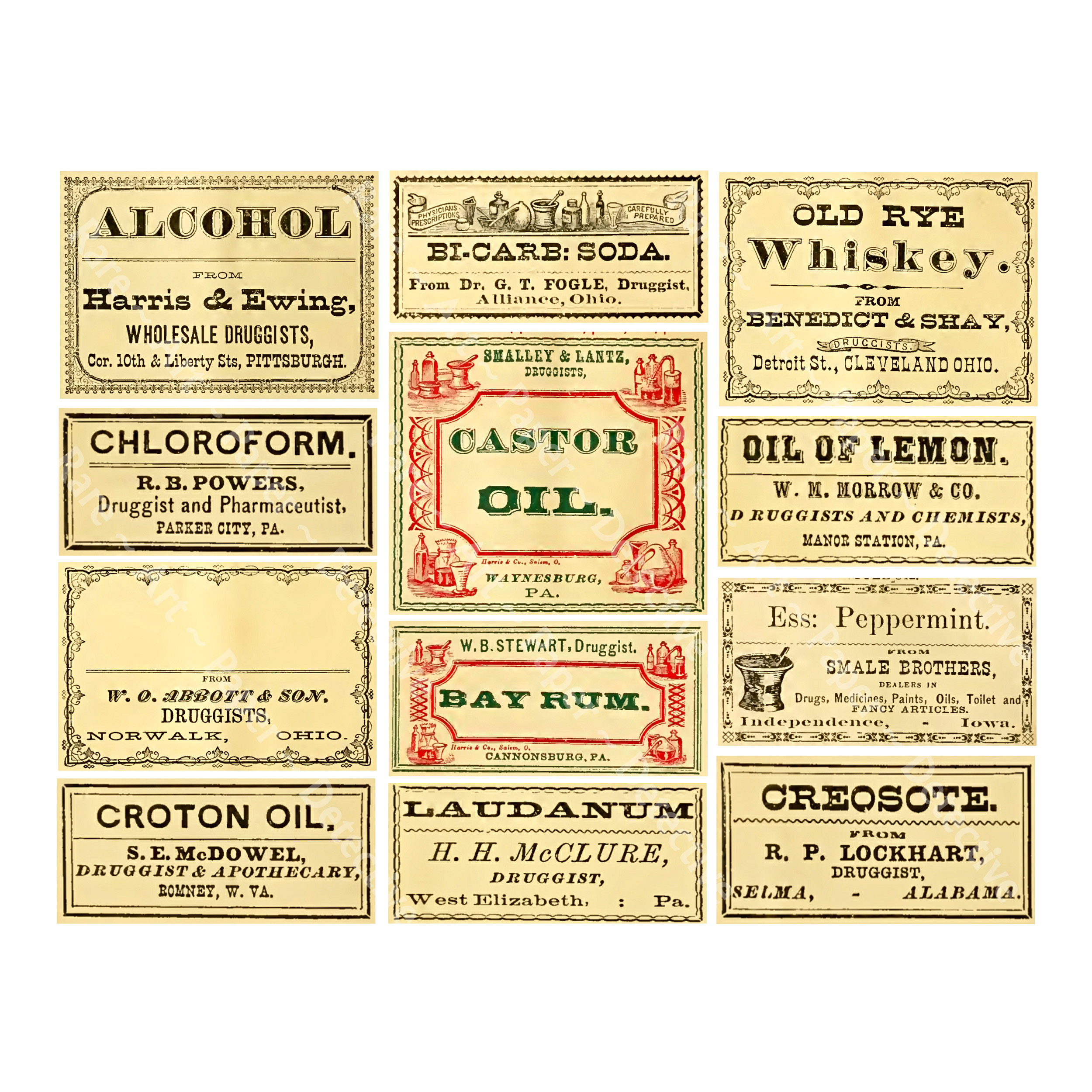 Pharmacy Labels, Apothecary Cabinet, Vintage Pharmacy Labels, Bathroom ...