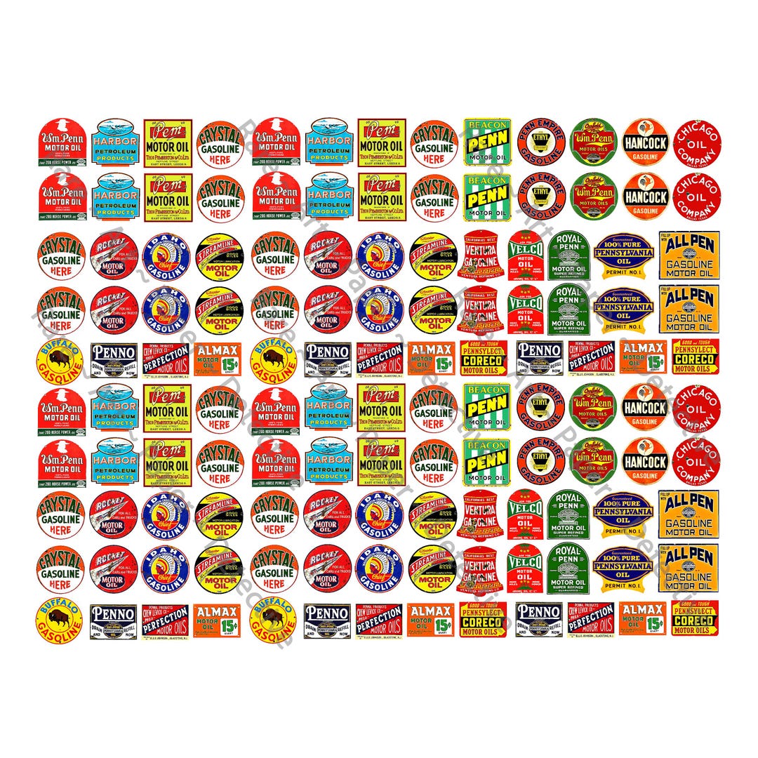 Model Train and Diorama Graphics 130 Printable Vintage Oil Advertising ...