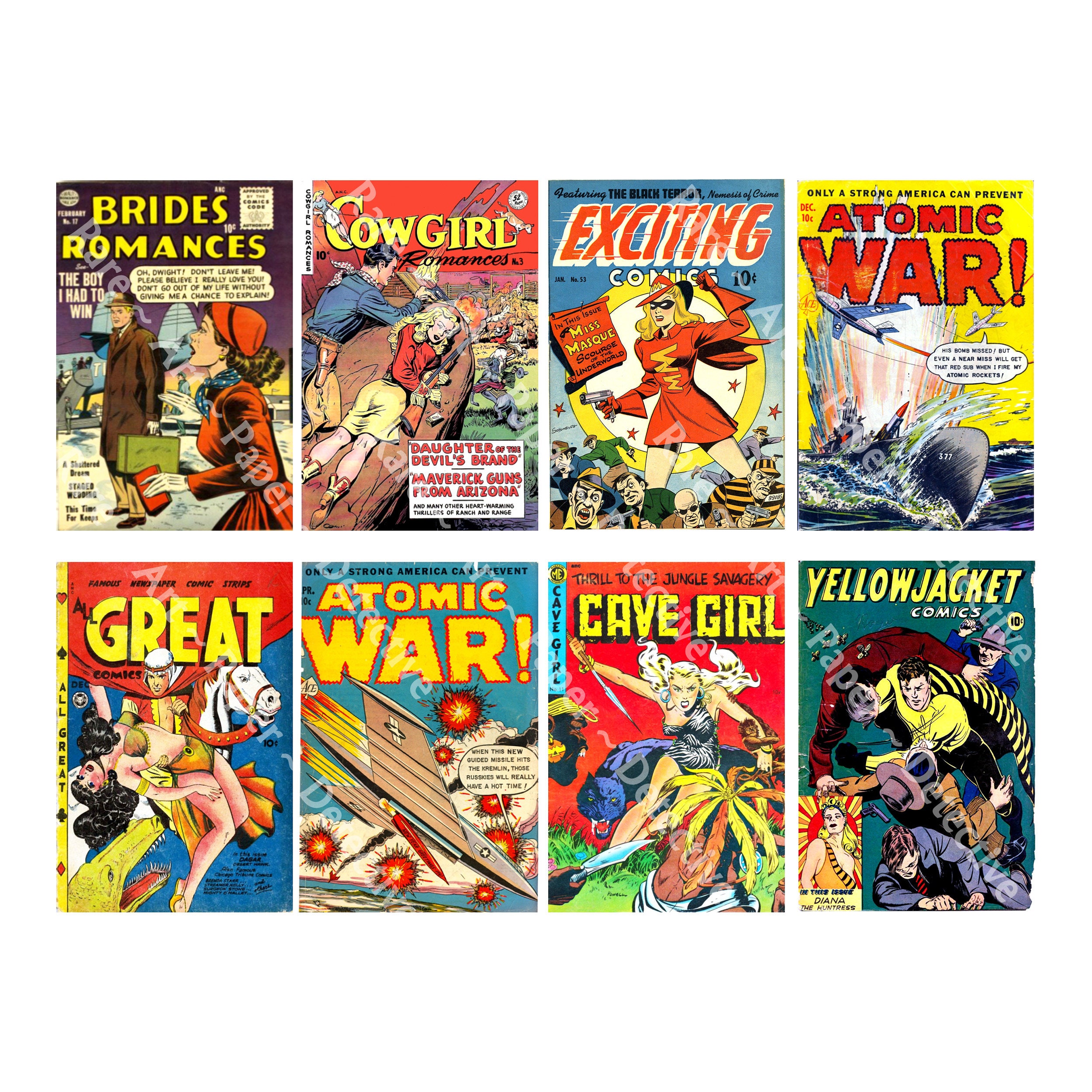 Vintage Comic Book Covers 1950's Comics Printable - Etsy Canada Vintage Comic Book Covers 1950's Comics Printable - Etsy Canada