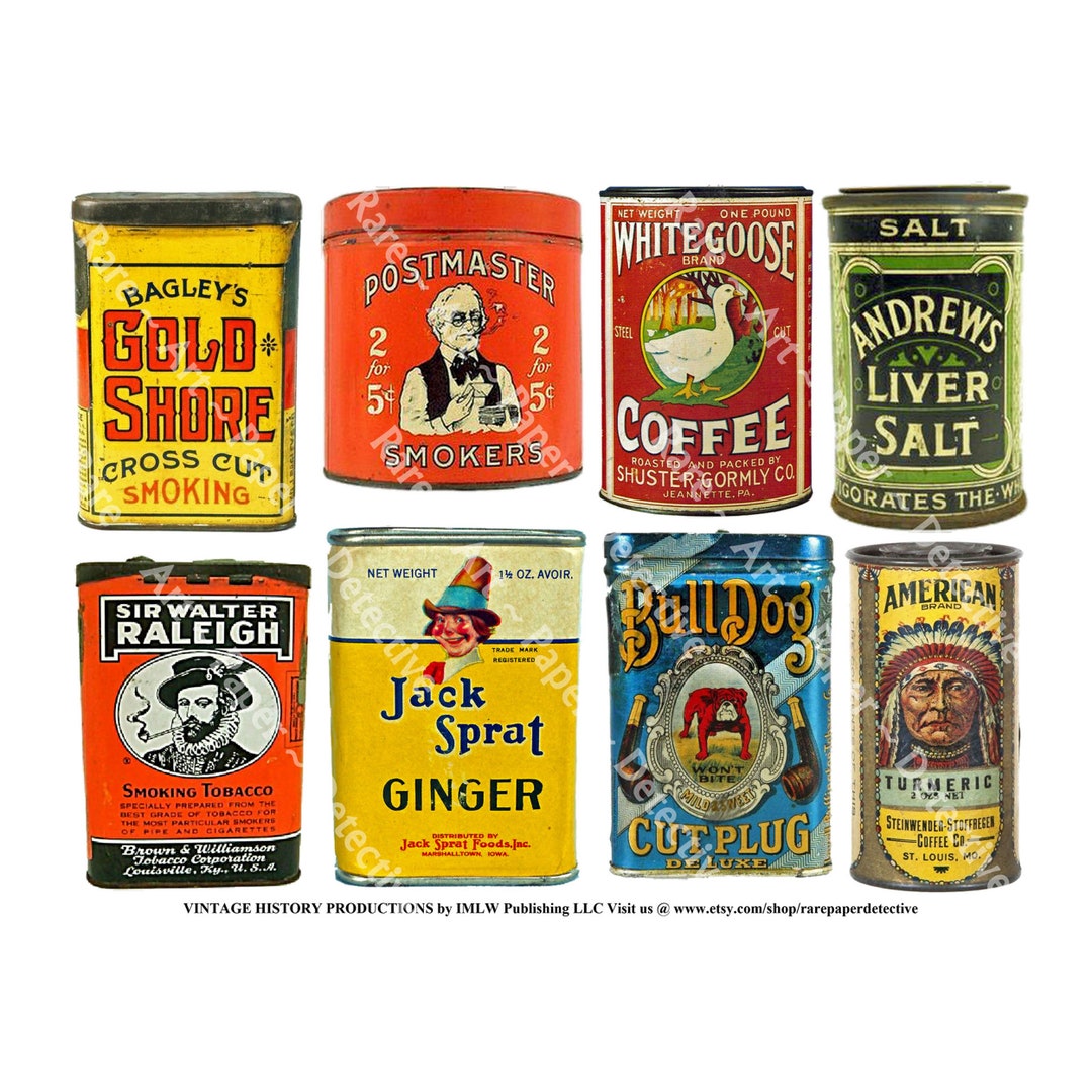 Kitchen Collage Art Paper, Coffee Can Images, Digital Download, Spice ...