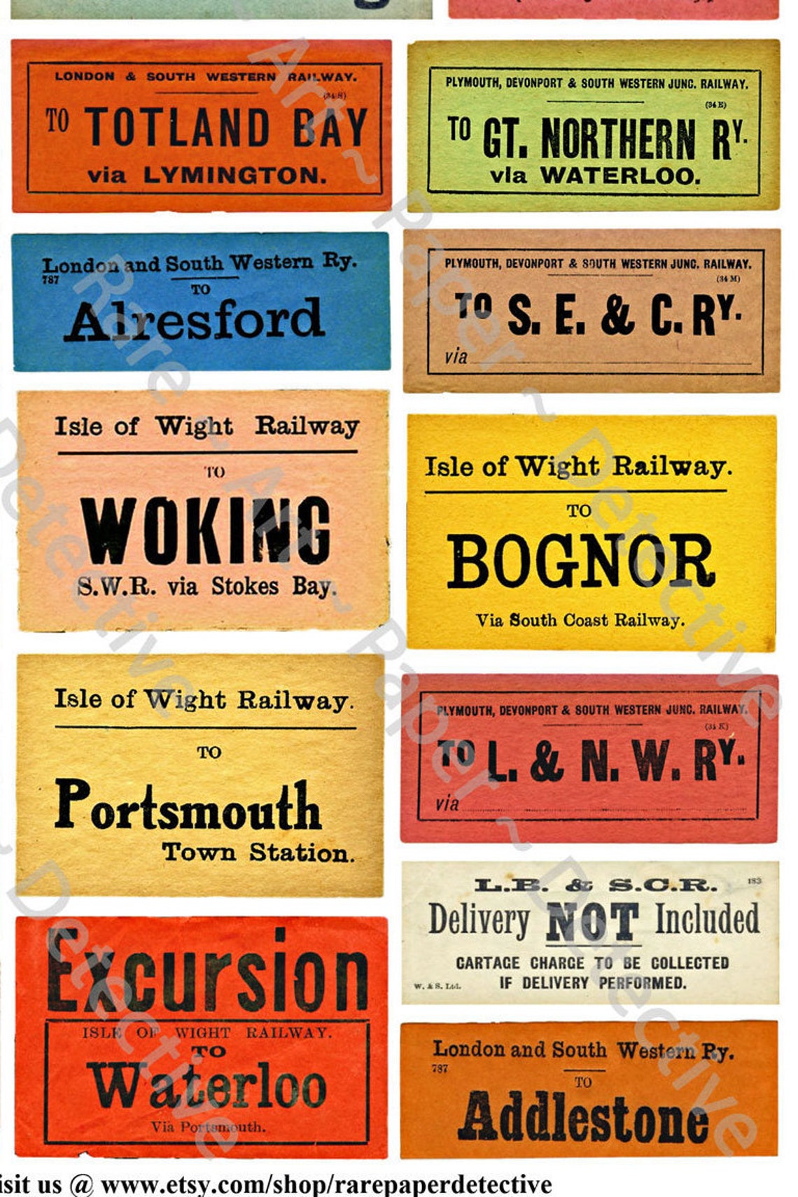Luggage Labels, Railway & Railroad Ticket Stubs, Train Journal Tags ...