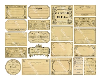 Victorian Apothecary Labels 17 Pharmacy Medicine Bottle Tag - Etsy
