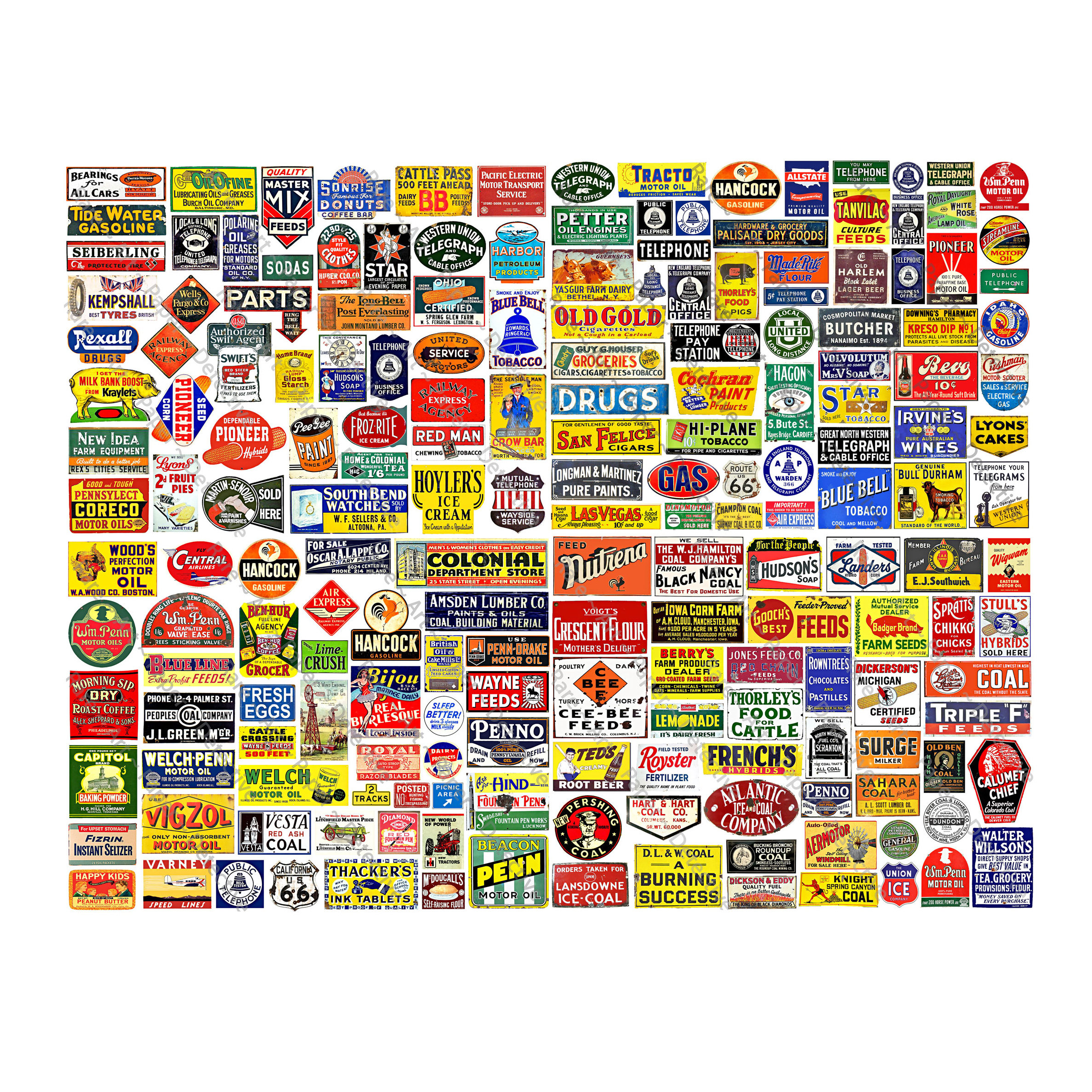 Dollhouse & Model Railroad Signs, 4 Printable Sheets, 204 Signs for ...