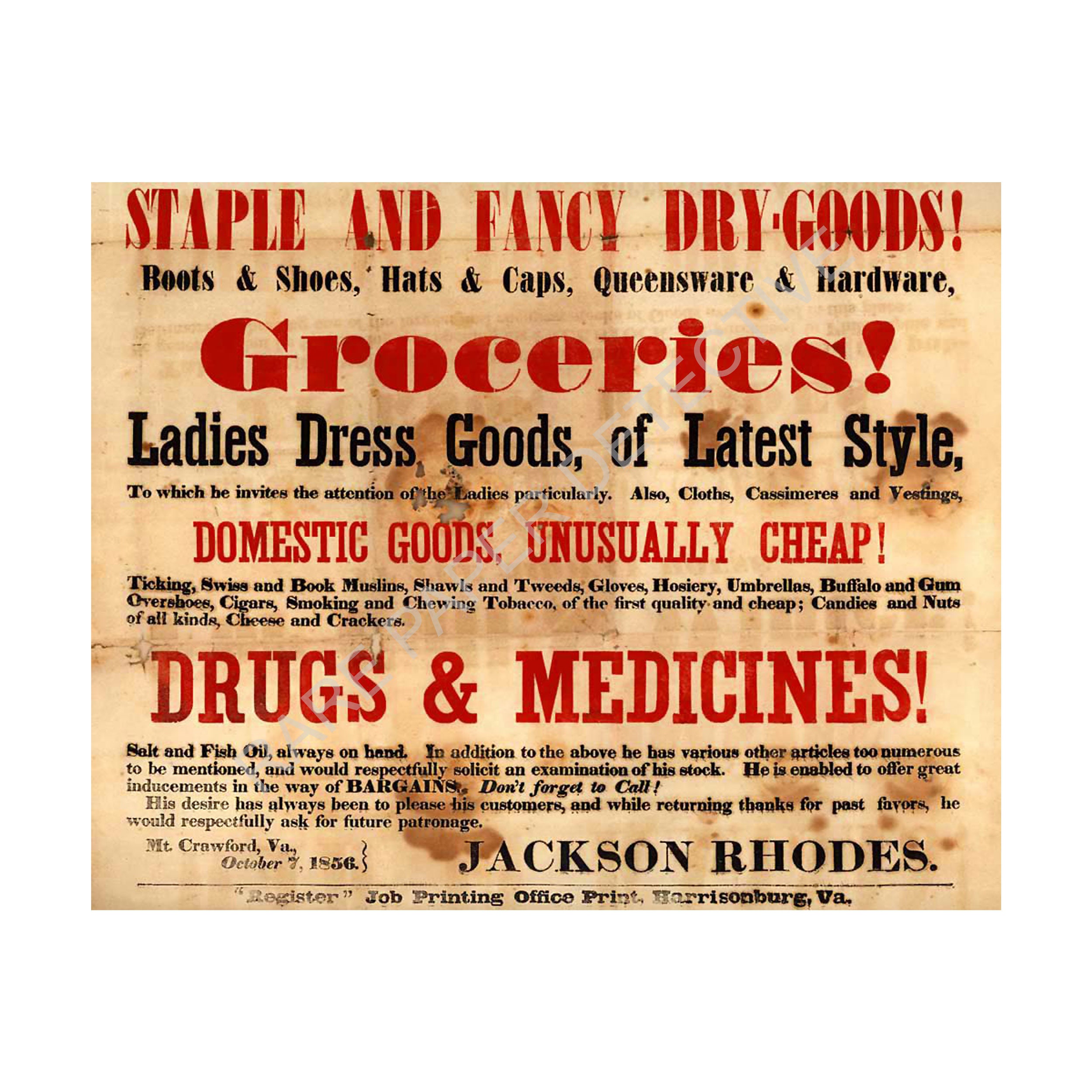 General Store Sign, 8"x 10" DIGITAL DOWNLOAD Print, Vintage Newspaper ...
