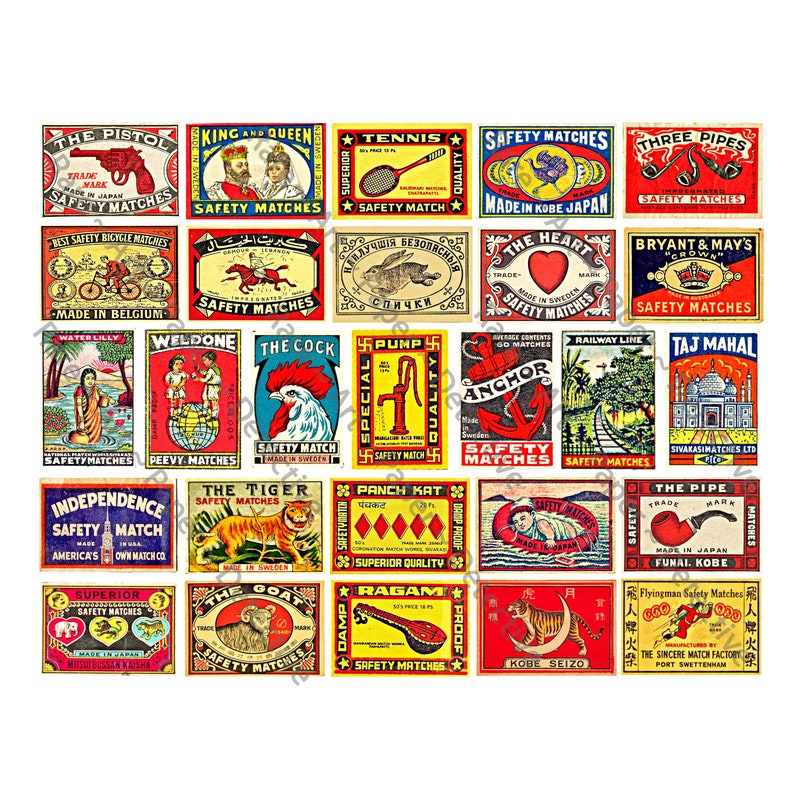 Matchbox Label - Etsy