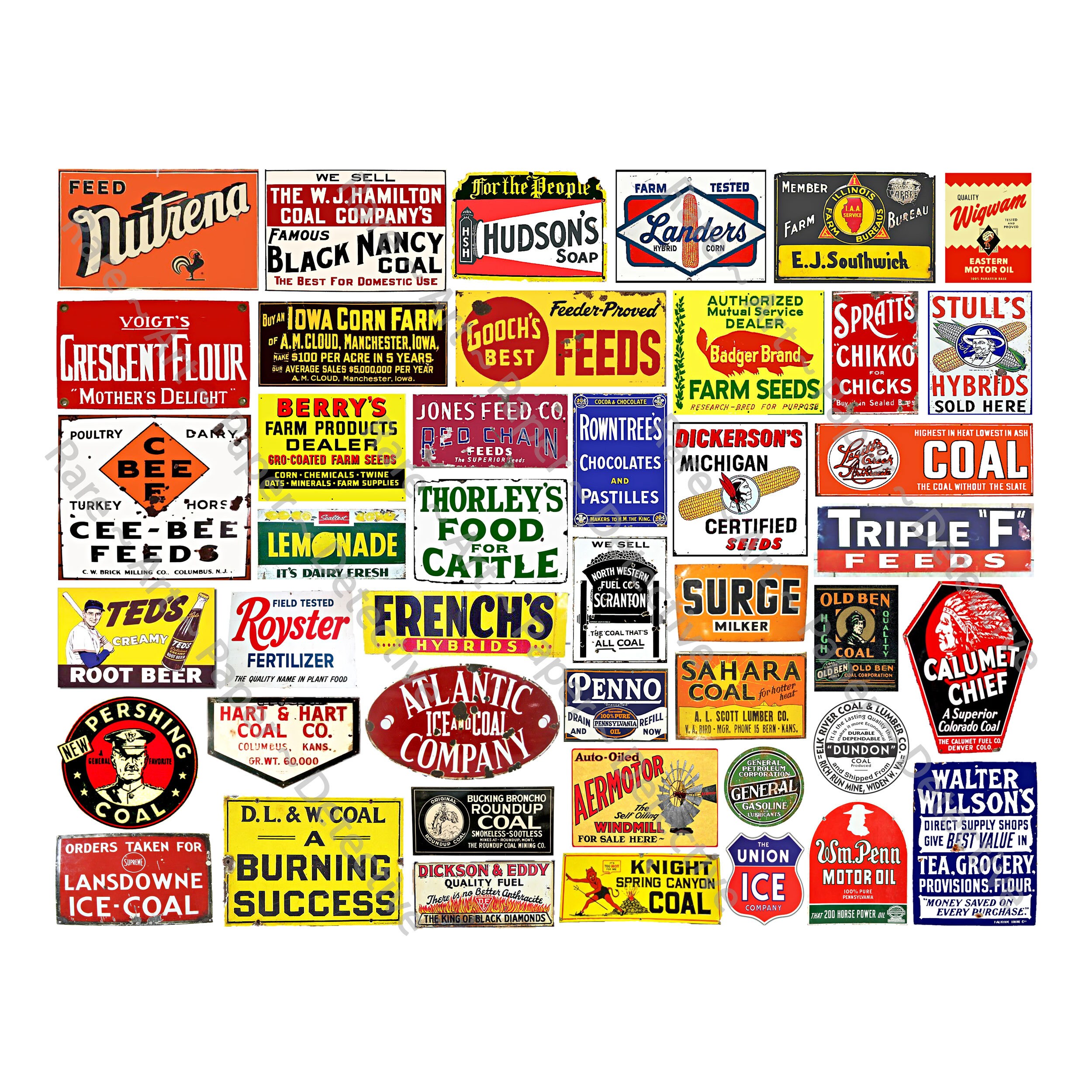 Dollhouse & Model Railroad Signs, 4 Printable Sheets, 204 Signs for ...